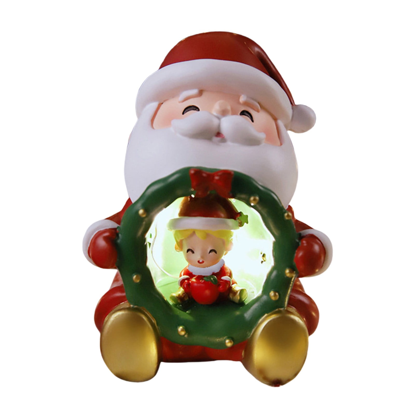 Kedshhgu Christmas Sculpture Night Light Resin Santa Claus Shape ...