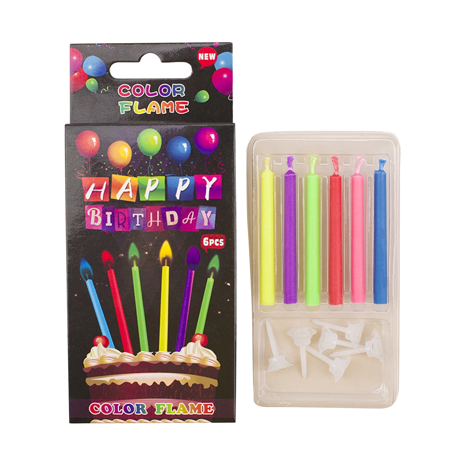Kedshhgu Clearance Colored Flame Candles Birthday Candles Party Cake ...
