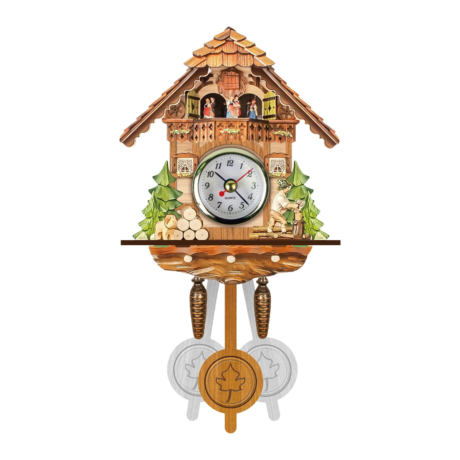 Kedshhgu Cuckoo Cuckoo Wall Clock Chime Alarm Clock Retro Clock Wooden ...