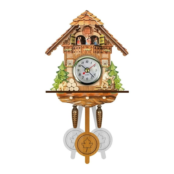 Kedshhgu Cuckoo Cuckoo Wall Clock Chime Alarm Clock Retro Clock Wooden ...