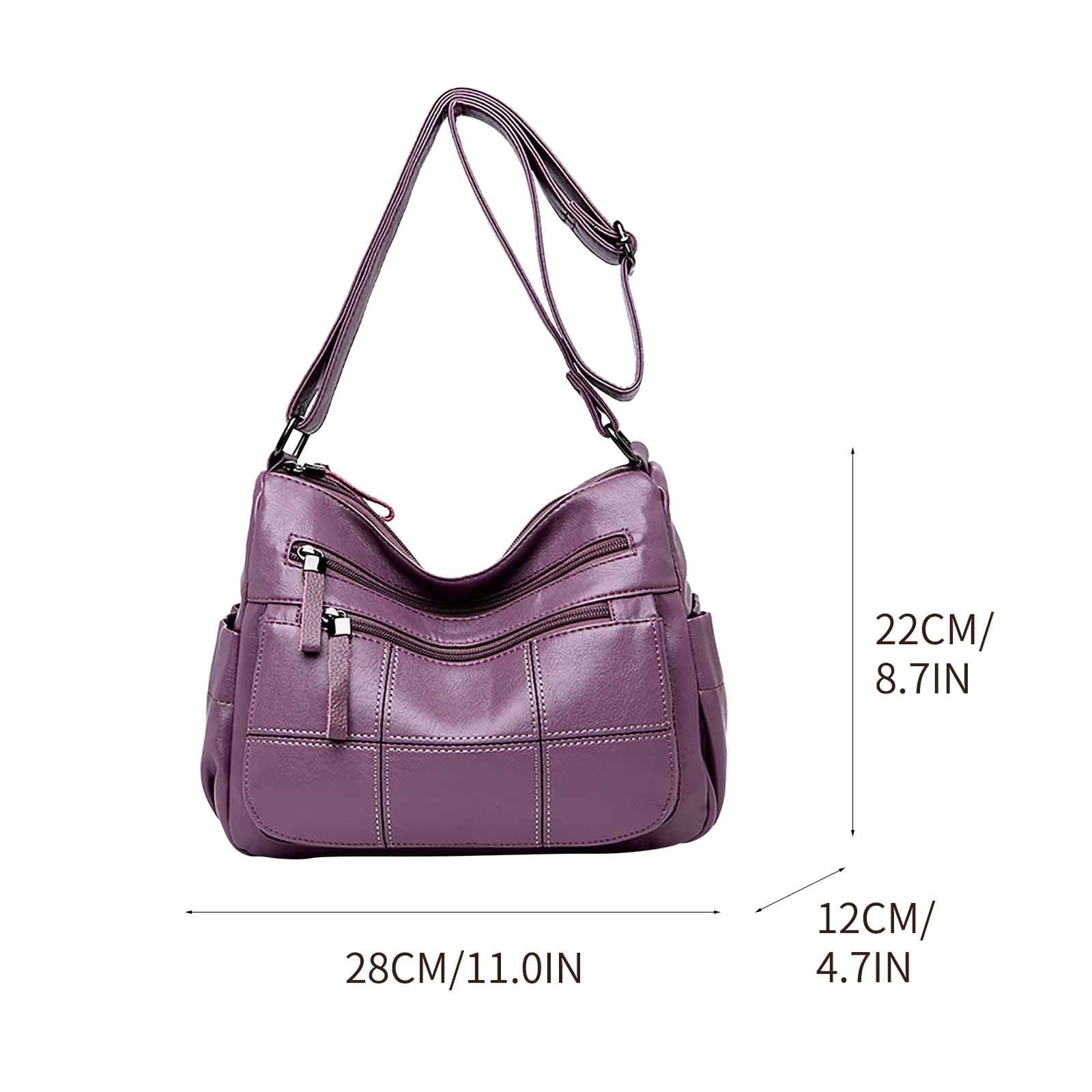 Kedshhgu New One Shoulder Crossbody Bag Leather Large Capacity Multi ...