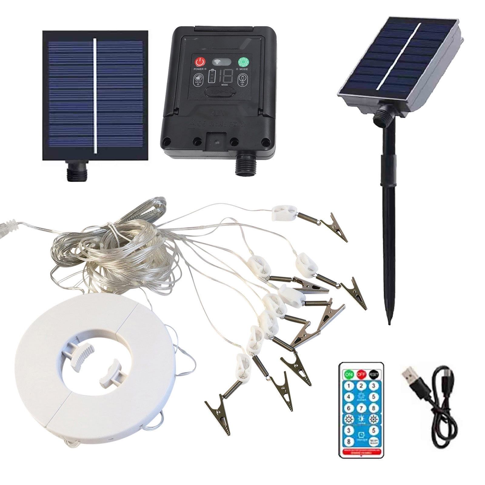 Kedshhgu Clearance Solar Patio Umbrella Lights, Remote Control Umbrella ...