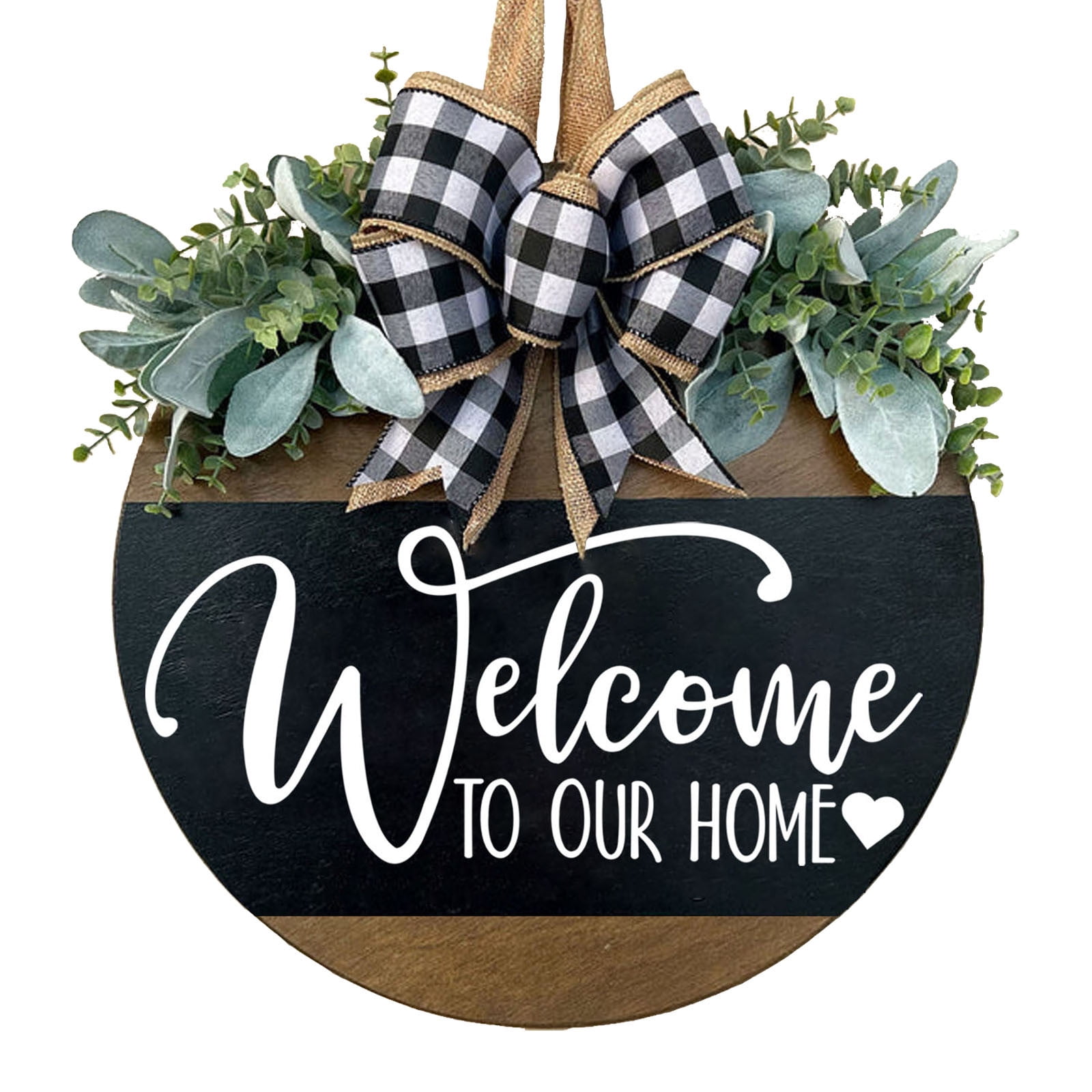 Kedshhgu Clearance Welcome To Decorate The Front Door With Wooden Door ...