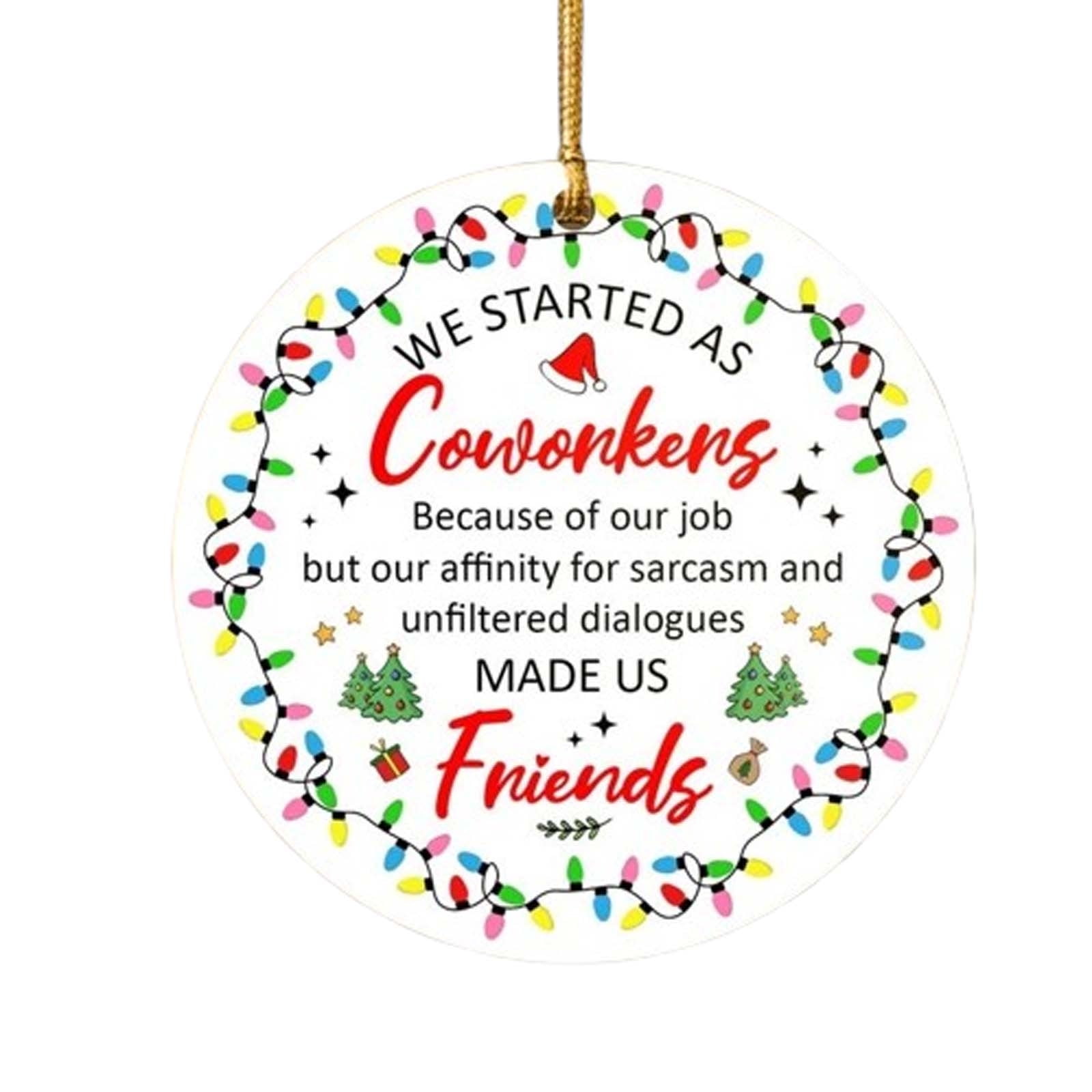 Kedshhgu Coworkers Christmas Tree Ornament, Funny Coworker Ornament ...