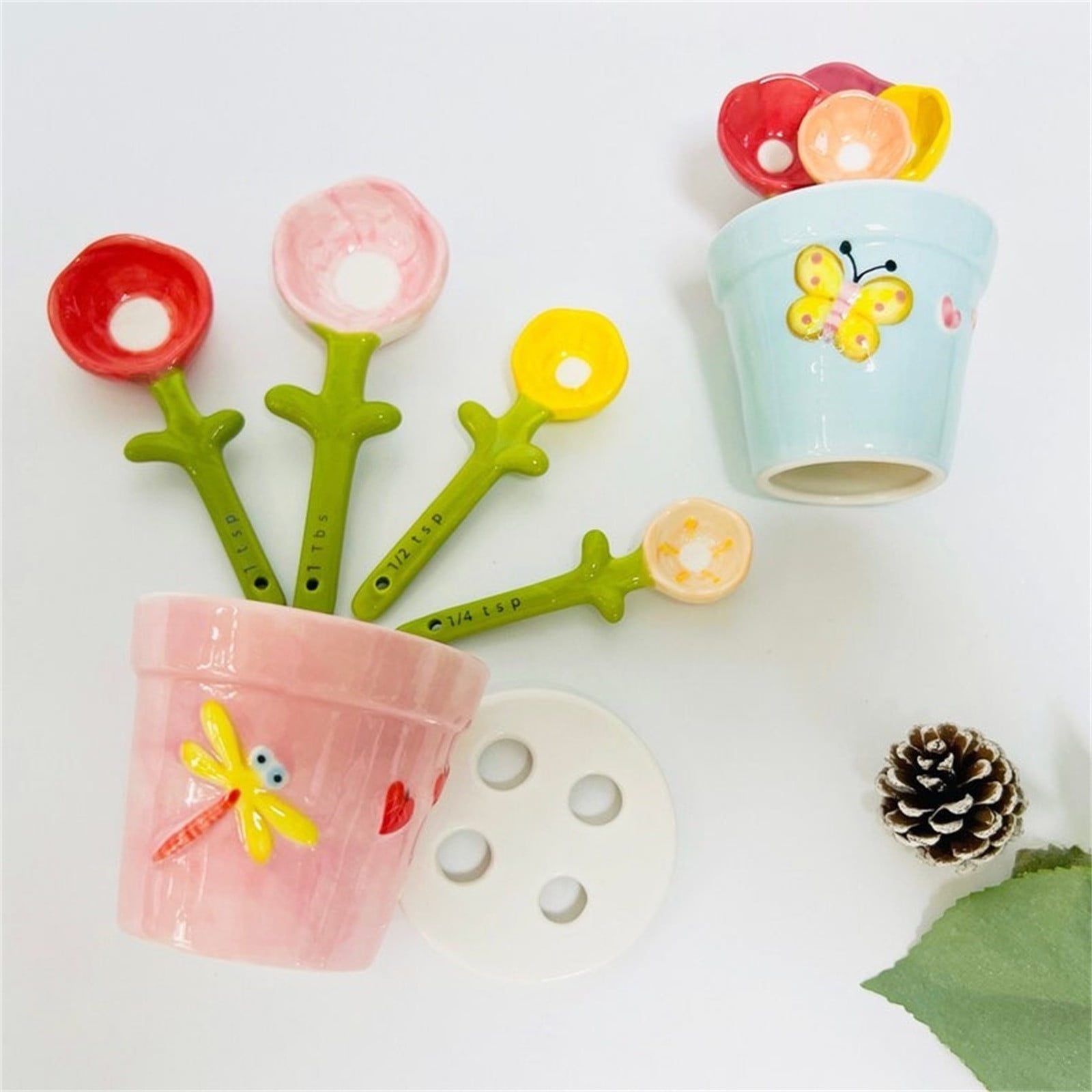 Kedshhgu Flower Measuring Spoons Set Flower Baking Measuring Spoons ...