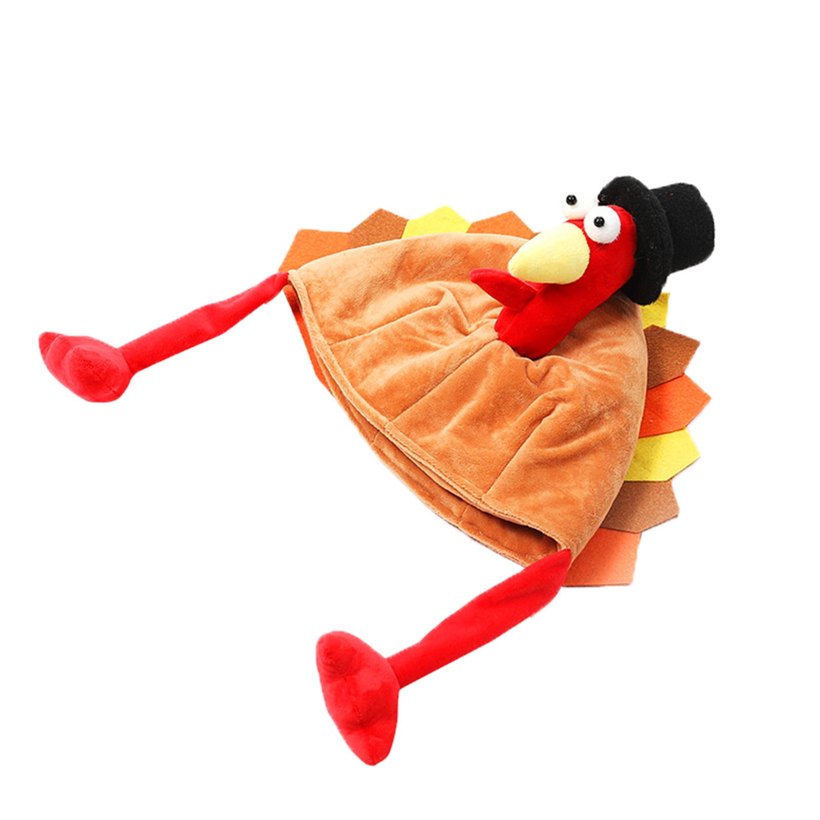 Kedshhgu Plush Turkey Thanksgiving Hat with Head, Legs and Tail Turkey ...