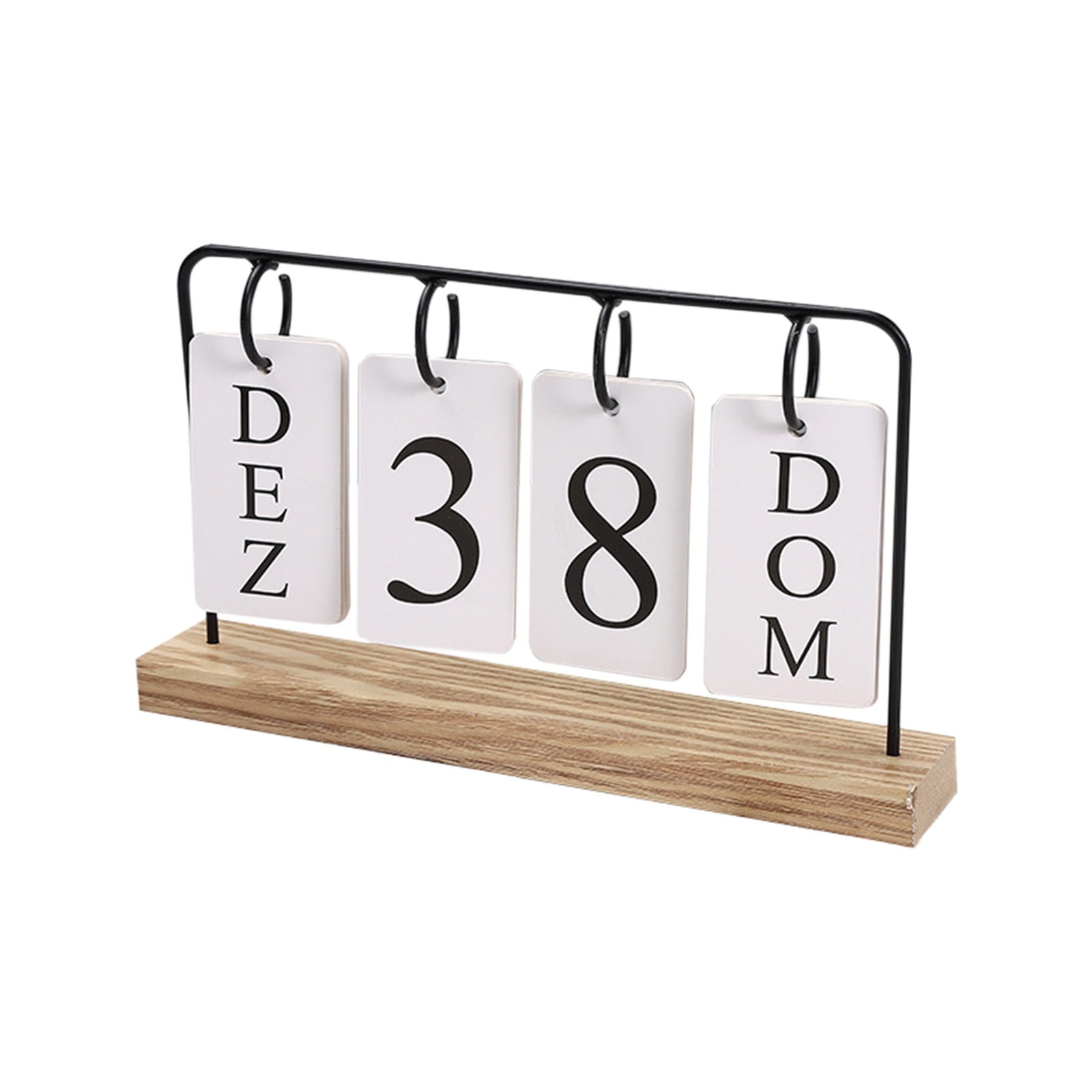 Kedshhgu Wooden Desk Calendar, Perpetual Flip Calendar with Large ...