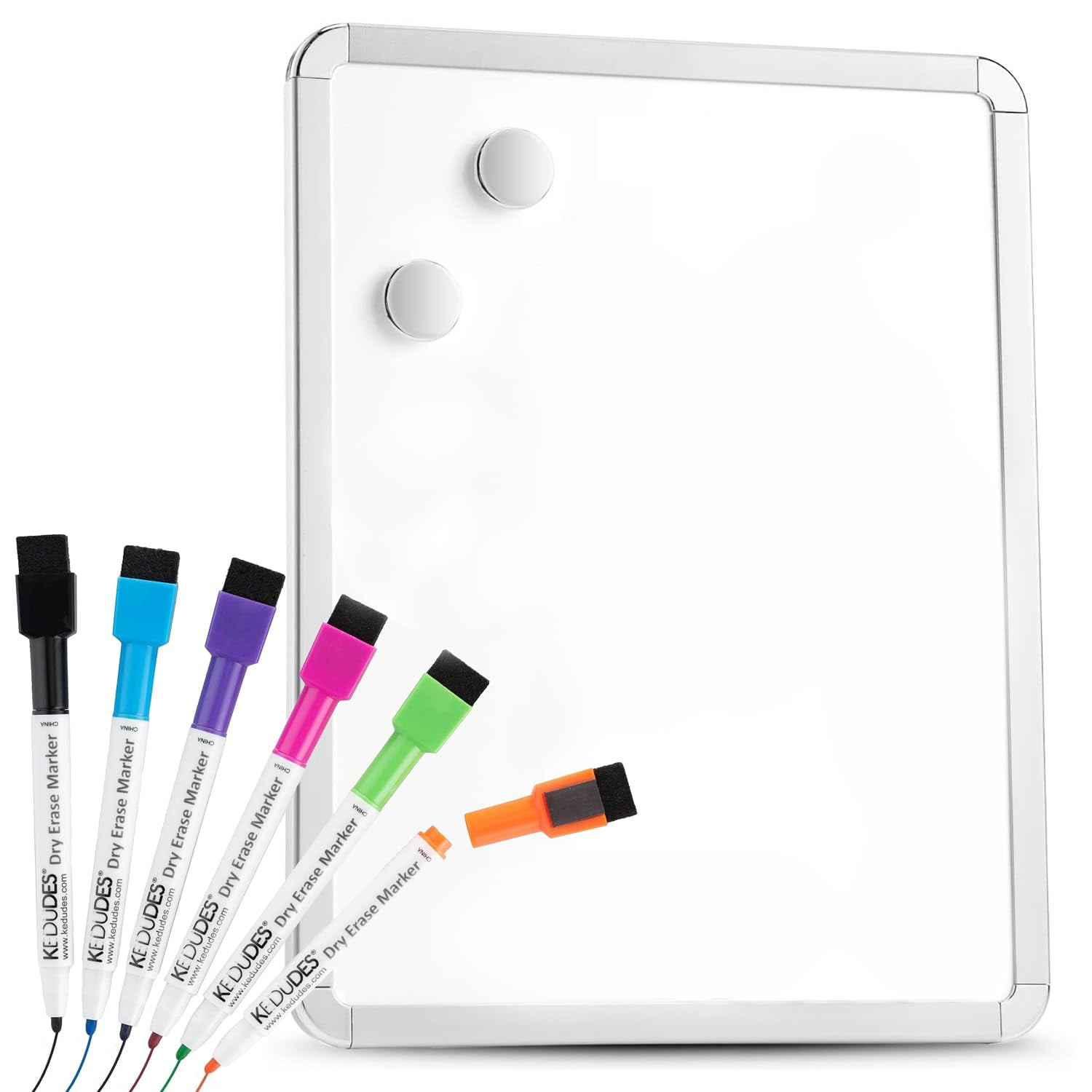 Kedudes Magnetic White Board - 13 x 17 Dry Erase Board with 6 Assorted ...
