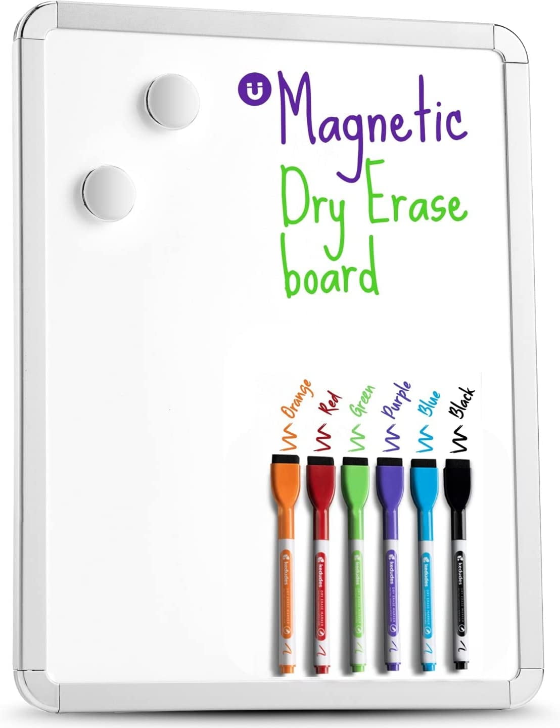 Kedudes Magnetic Whiteboard - Sheet (17x13) with 6 Colored Markers ...