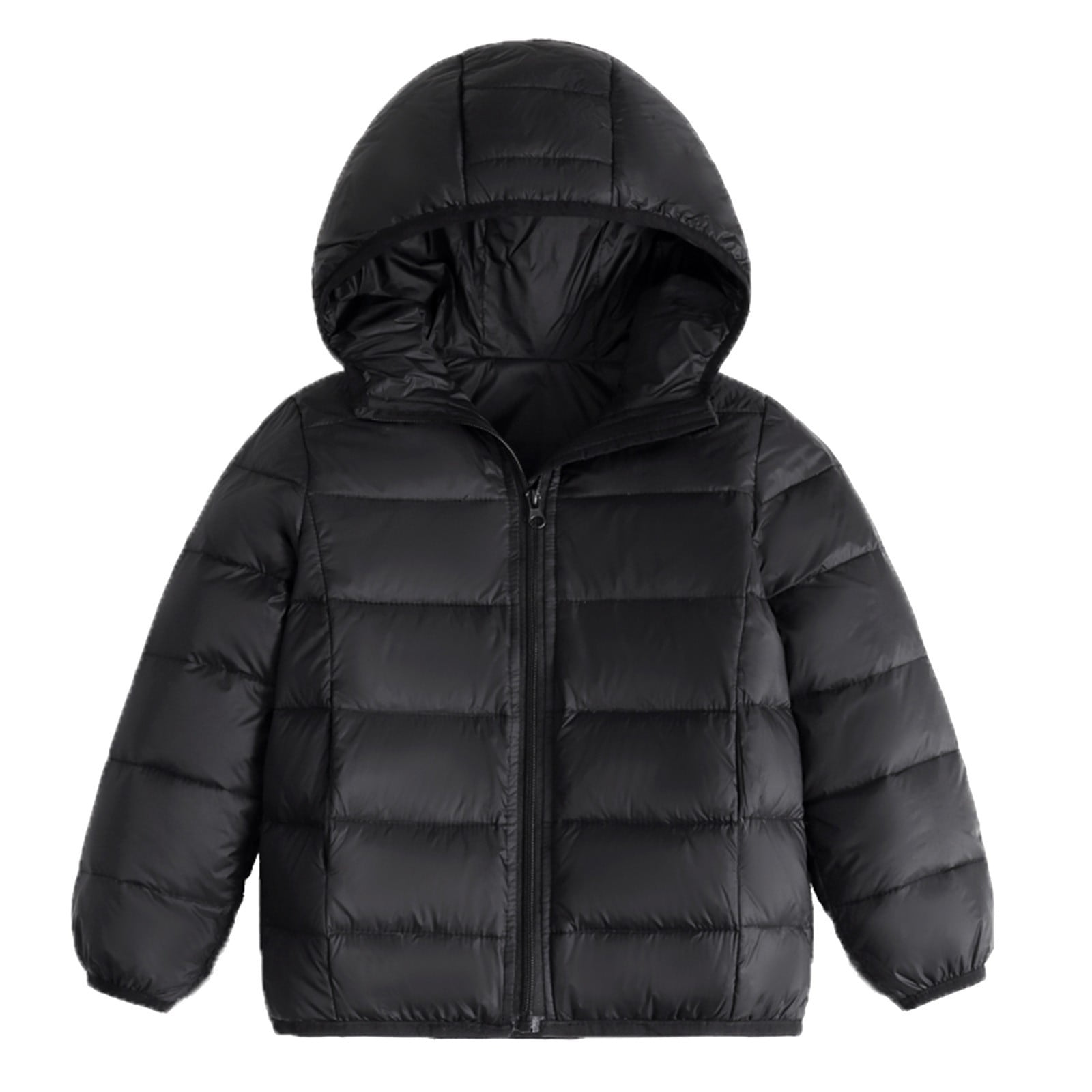 Kedxroy Kids Boy Girl Winter Hooded Puffer Jackets Coats Light Weight Padded Outerwear(Black,3-4 ...