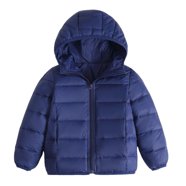 Boys Winter Puffer Jacket Kids Hooded Quilted Coat Warm Lightweight Water-Resistant with Pockets ...