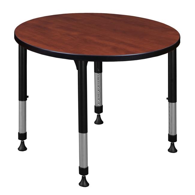 Kee 30 in. Cherry Round Height Adjustable Classroom Table - Walmart.com