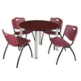 Regency 48 Round Breakroom Table- Mahogany Top, Chrome Legs, 4 M Stack ...