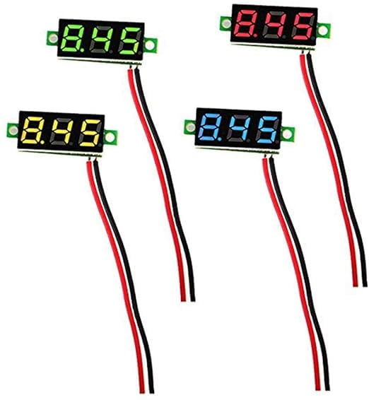 KeeYees 0.28 Inch Two Wires Mini Digital Voltmeter Panel DC 2.5V-30V ...
