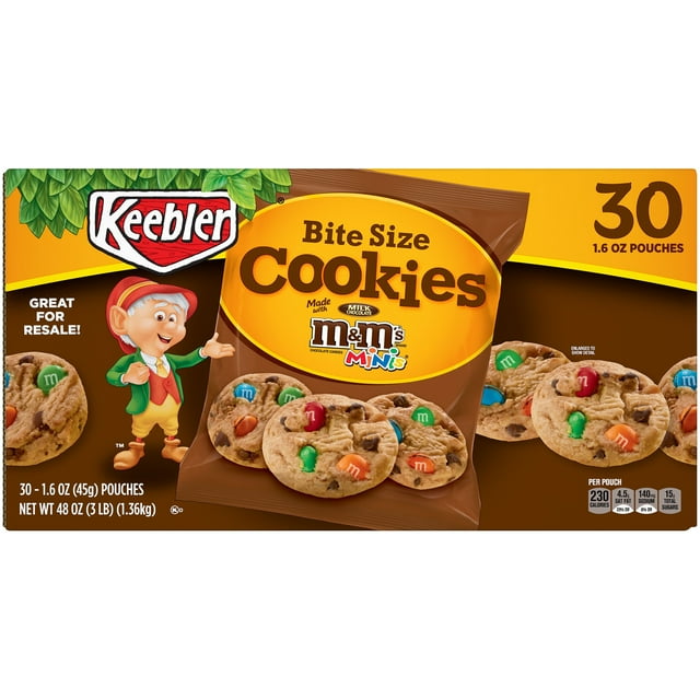 Keebler Chips Deluxe Rainbow Mini Cookies with M&M's, Individual Bags ...