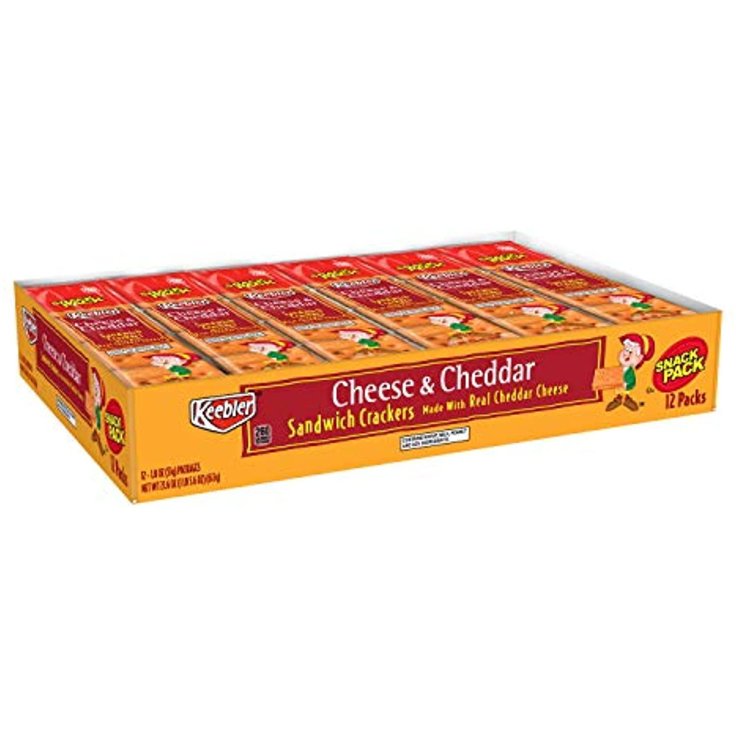 Keebler Cheese And Cheddar Sandwich Crackers, Single Serve, 1.8 Oz ...
