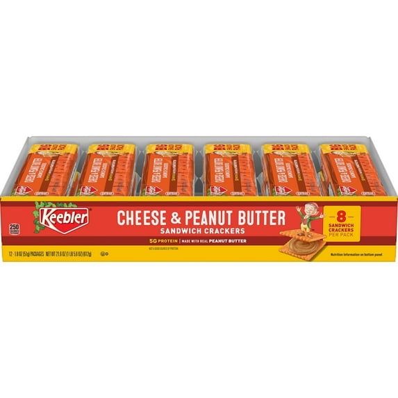 Keebler Cheese & Peanut Butter Sandwich Crackers – 12 Pack × 1.8 oz ...