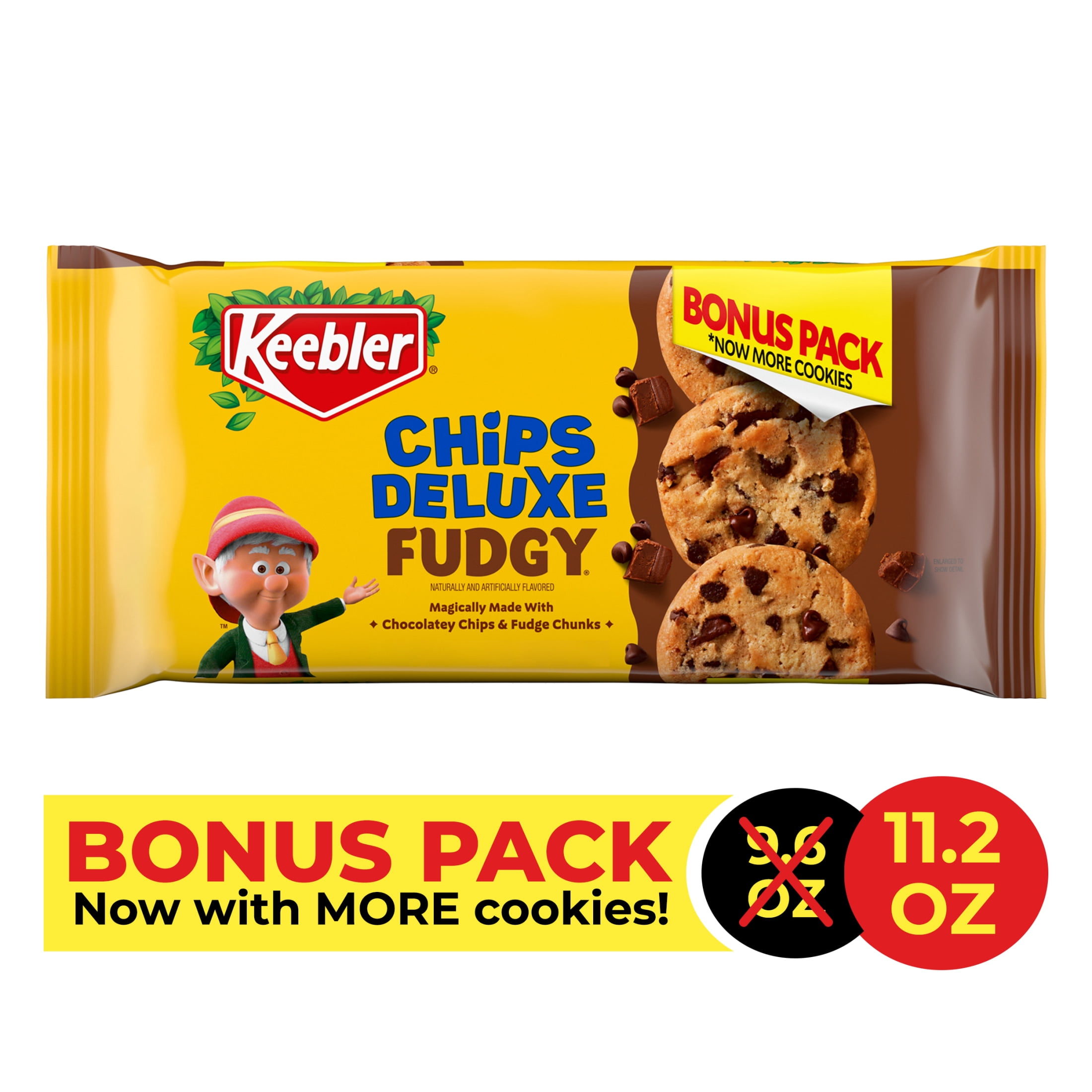 Keebler Chips Deluxe Fudgy Chocolate Chip Cookies with Chunks of ...