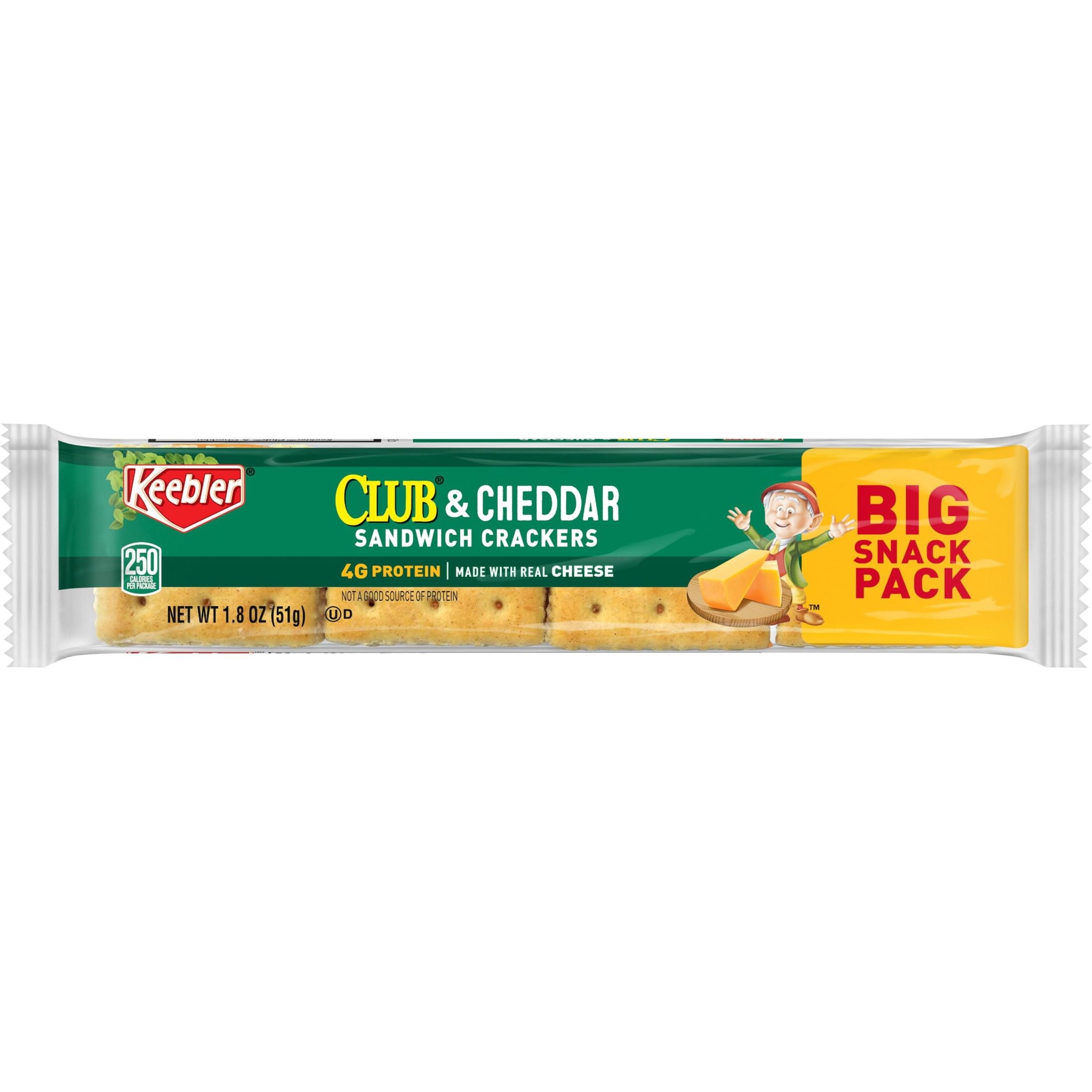 Keebler Club and Cheddar Sandwich Crackers, Single Serve Snack Crackers ...