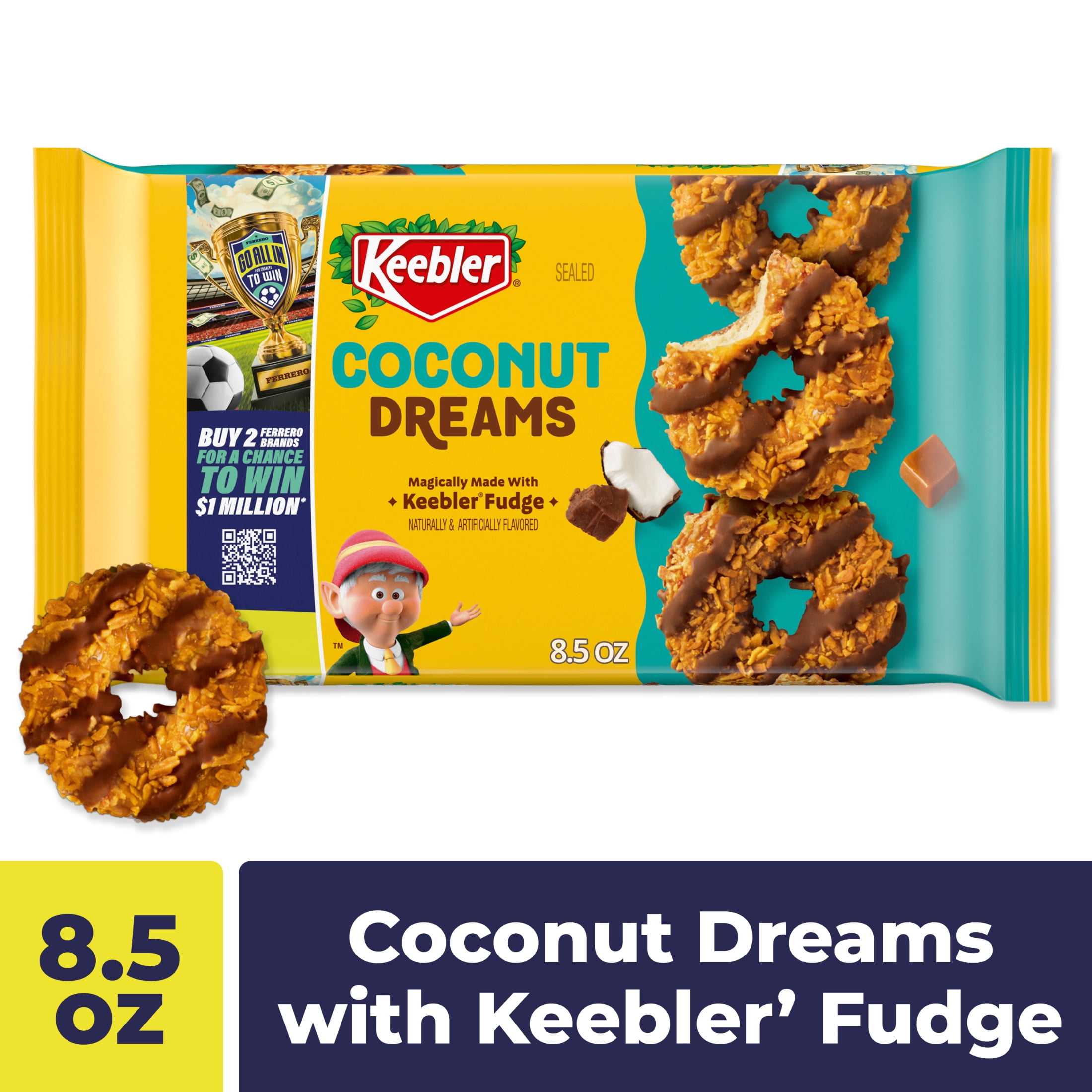 Keebler, Coconut Dreams Cookies, 8.5 oz, Coconut and Caramel - Walmart.com