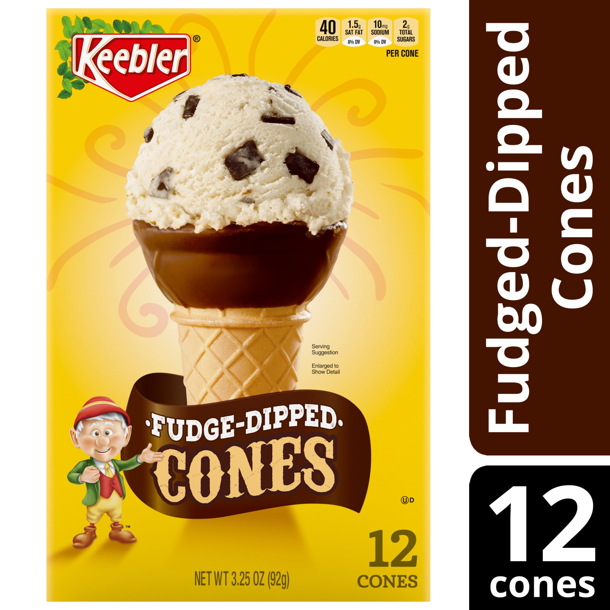 Keebler Fudge-Dipped Ice Cream Cones, 3.25 oz, 12 ct - Walmart.com