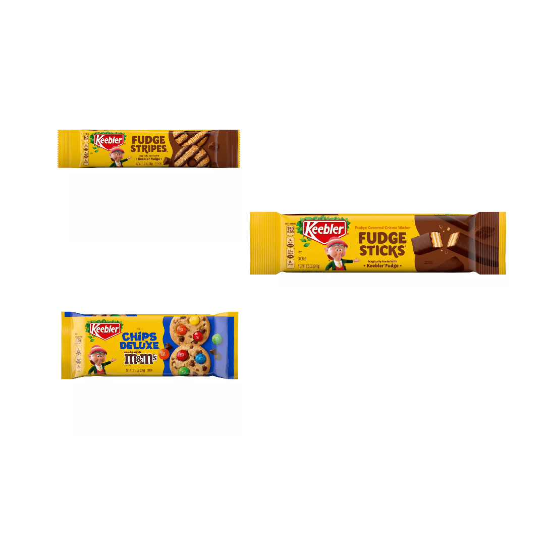 Keebler Fudge Stripes Cookies, 11.8 oz&Keebler Chips Deluxe Rainbow, 10 ...