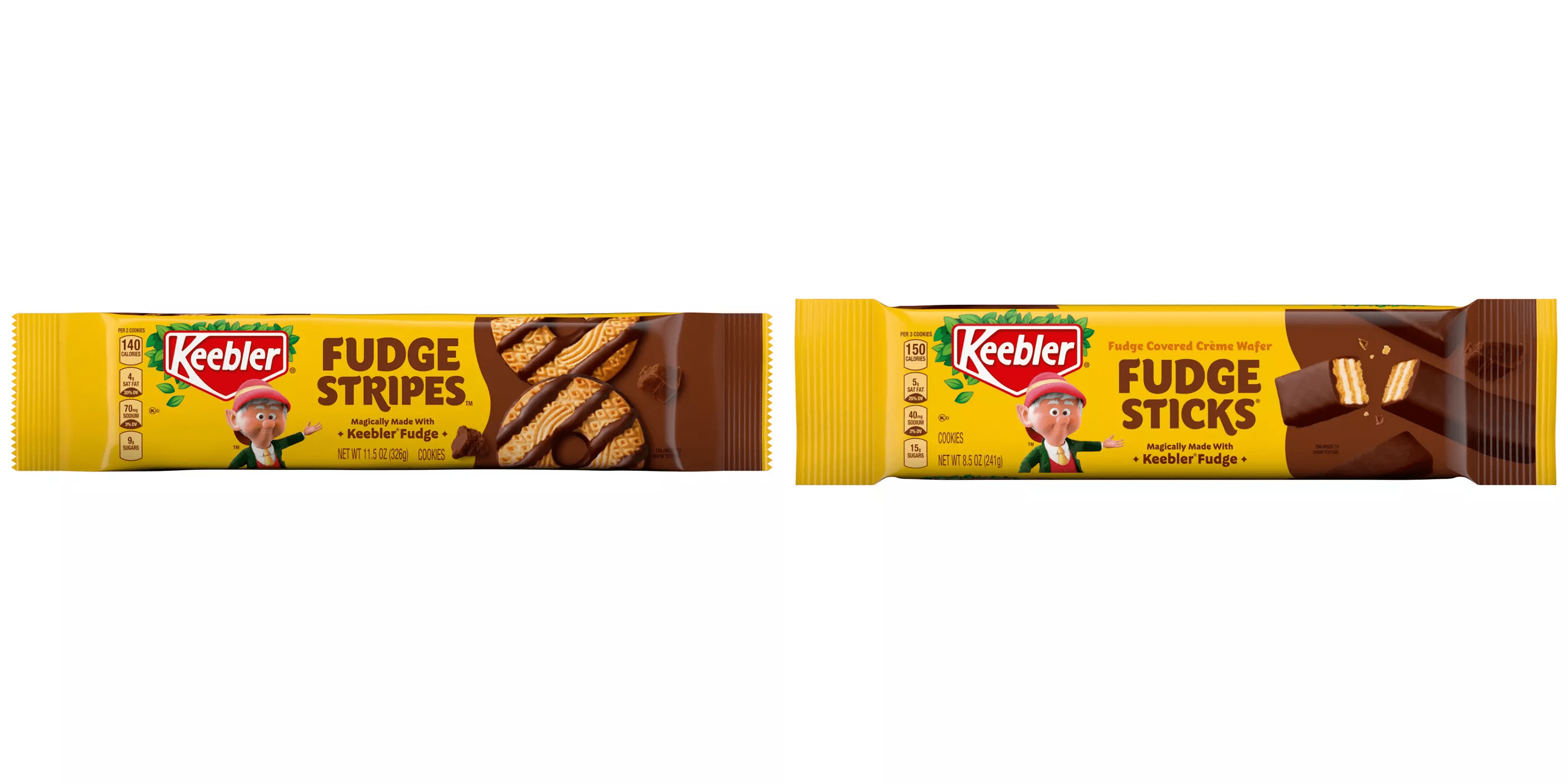Keebler Fudge Stripes Cookies, 11.8 oz&Keebler Fudge Sticks Cookies, 8. ...