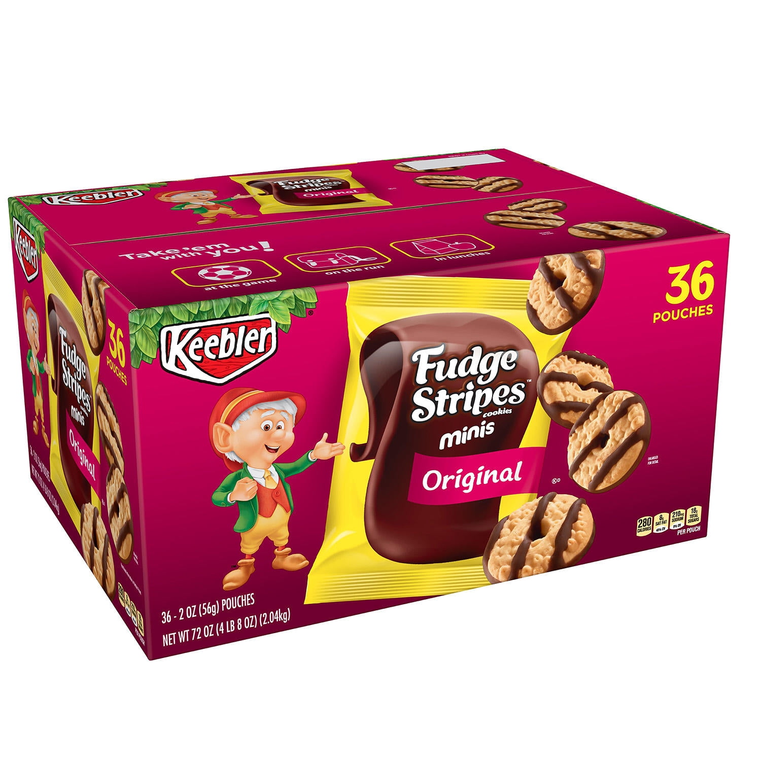 Keebler Fudge Stripes Cookies (2 oz., 36 ct.) - Walmart.com