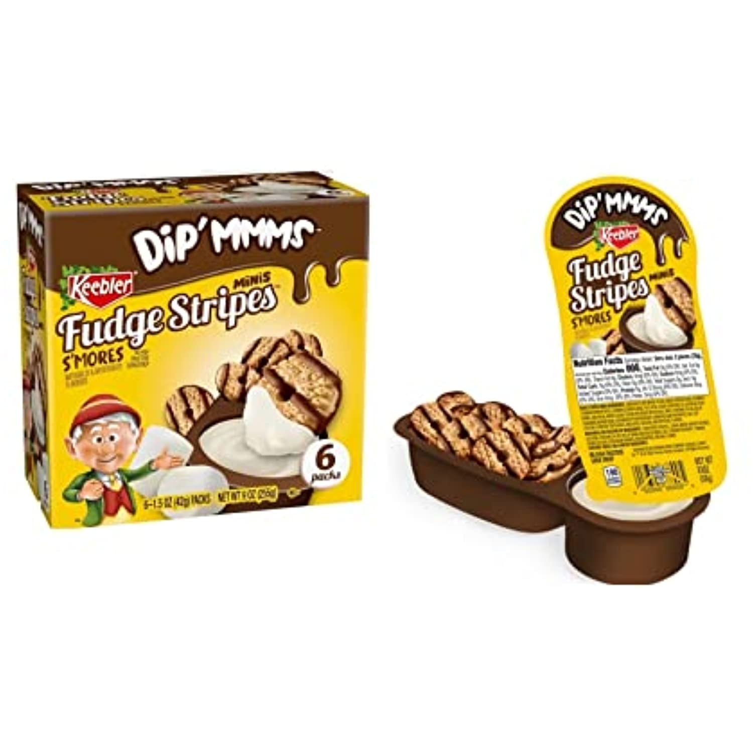 Keebler Fudge Stripes Cookies Mini Smores Dipmmms 6 Count Box - Walmart.com