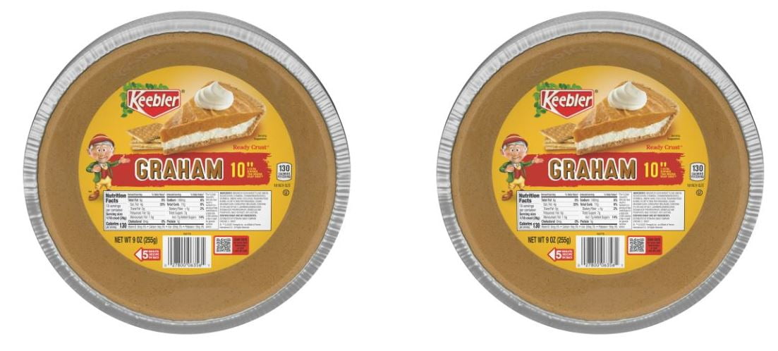 Keebler Graham Cracker Pie Crust 10 inch Tin, 9oz, Pack of 2 - Walmart.com