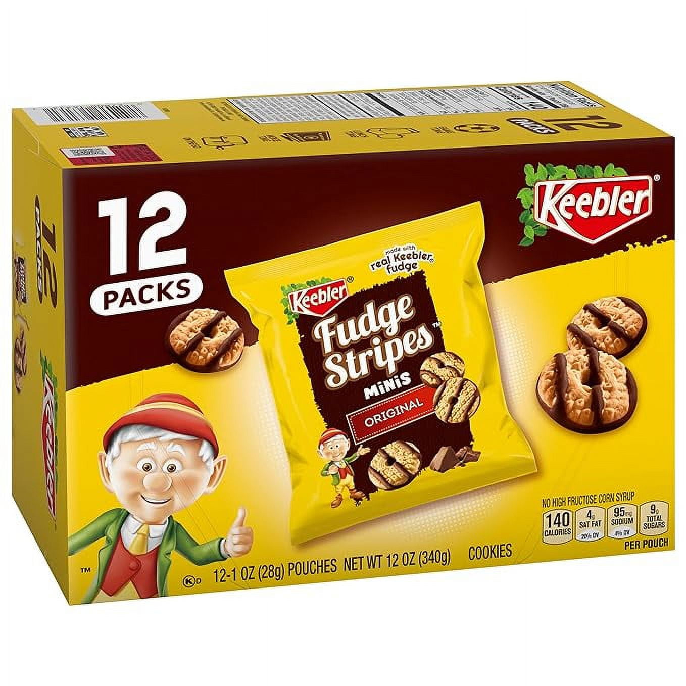 Keebler On-The-Go Fudge Stripes Cookies, 12 Count (Pack of 1) - Walmart.com