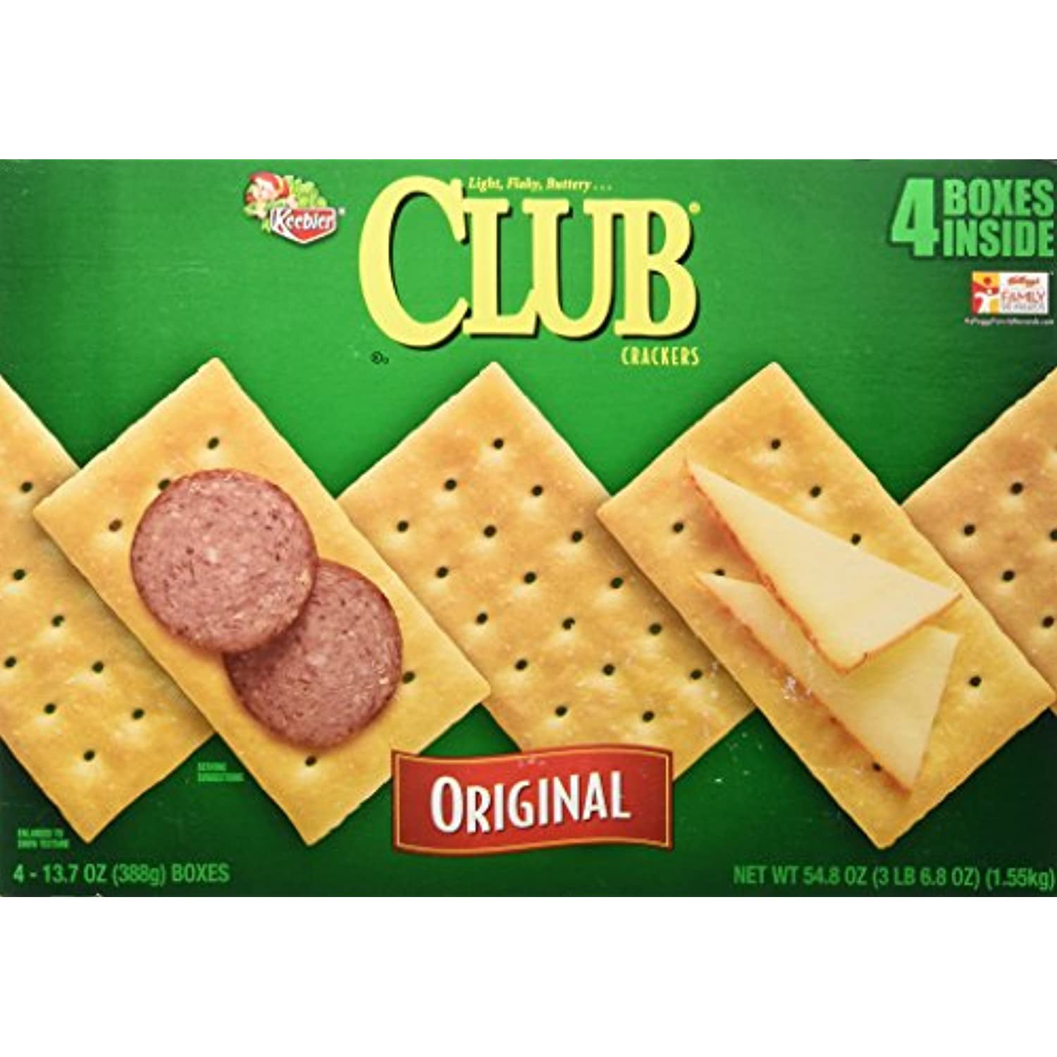 Keebler Original Club Crackers, Multipack of Four 13.7 Oz. Boxes ...