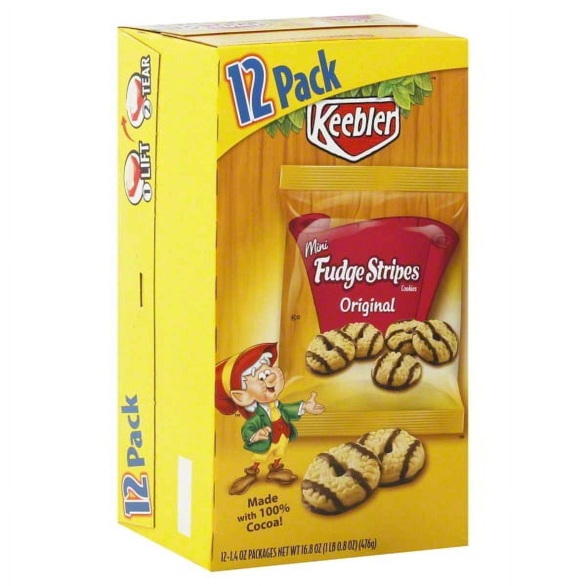 Keebler Original Mini Fudge Stripes Cookies, 12 Count, 16.8 oz Box ...