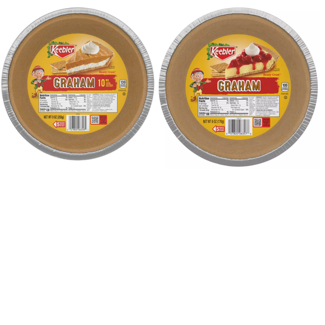 Keebler Ready Crust 2 Extra Servings Graham Pie Crust, 9 oz&Keebler ...