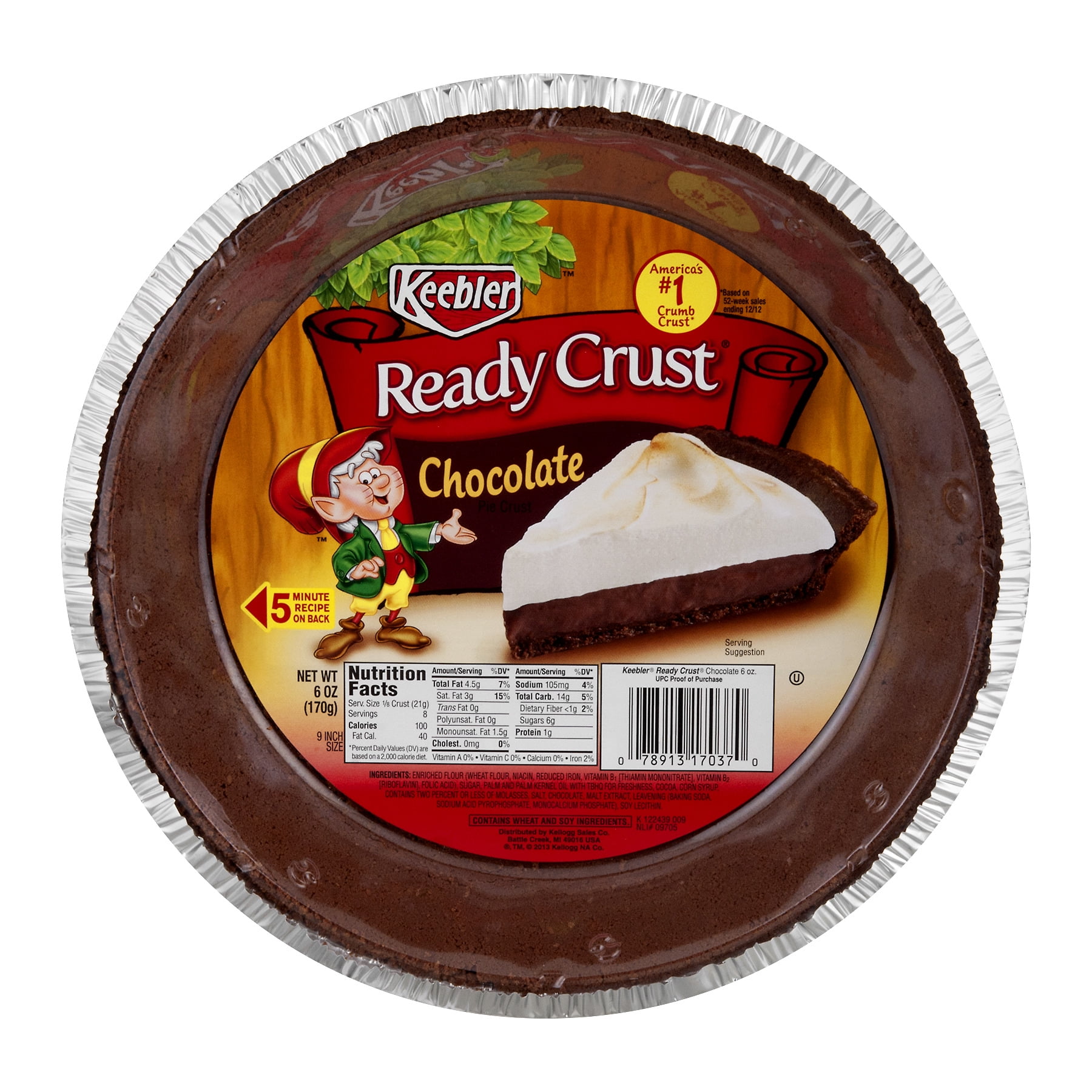 Keebler Ready Crust 9 Inch Chocolate Pie Crust 6 oz. Tin - Walmart ...