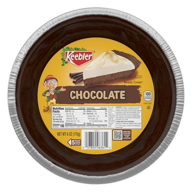 Keebler Ready Crust 9-Inch Chocolate Pie Crusts, Premade Pie Crusts For ...