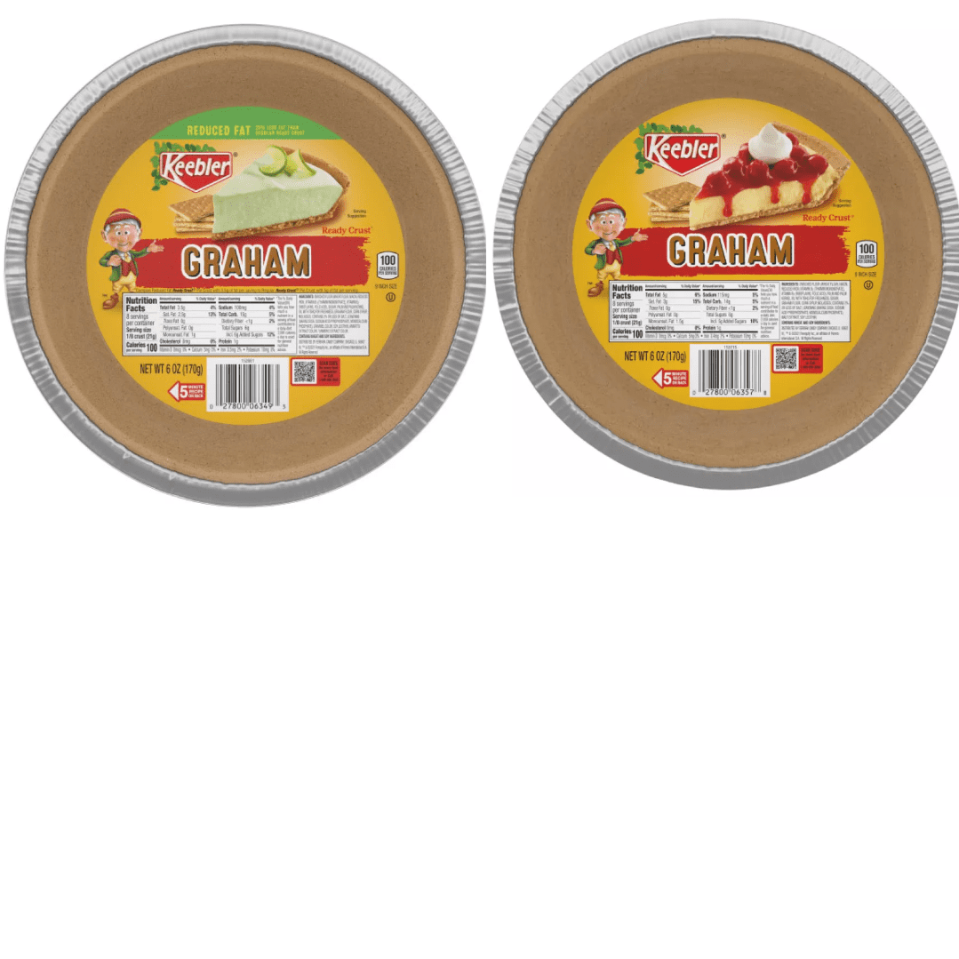 Keebler Reduced Fat Graham Ready Pie Crust, 6 oz&Keebler Graham Cracker ...