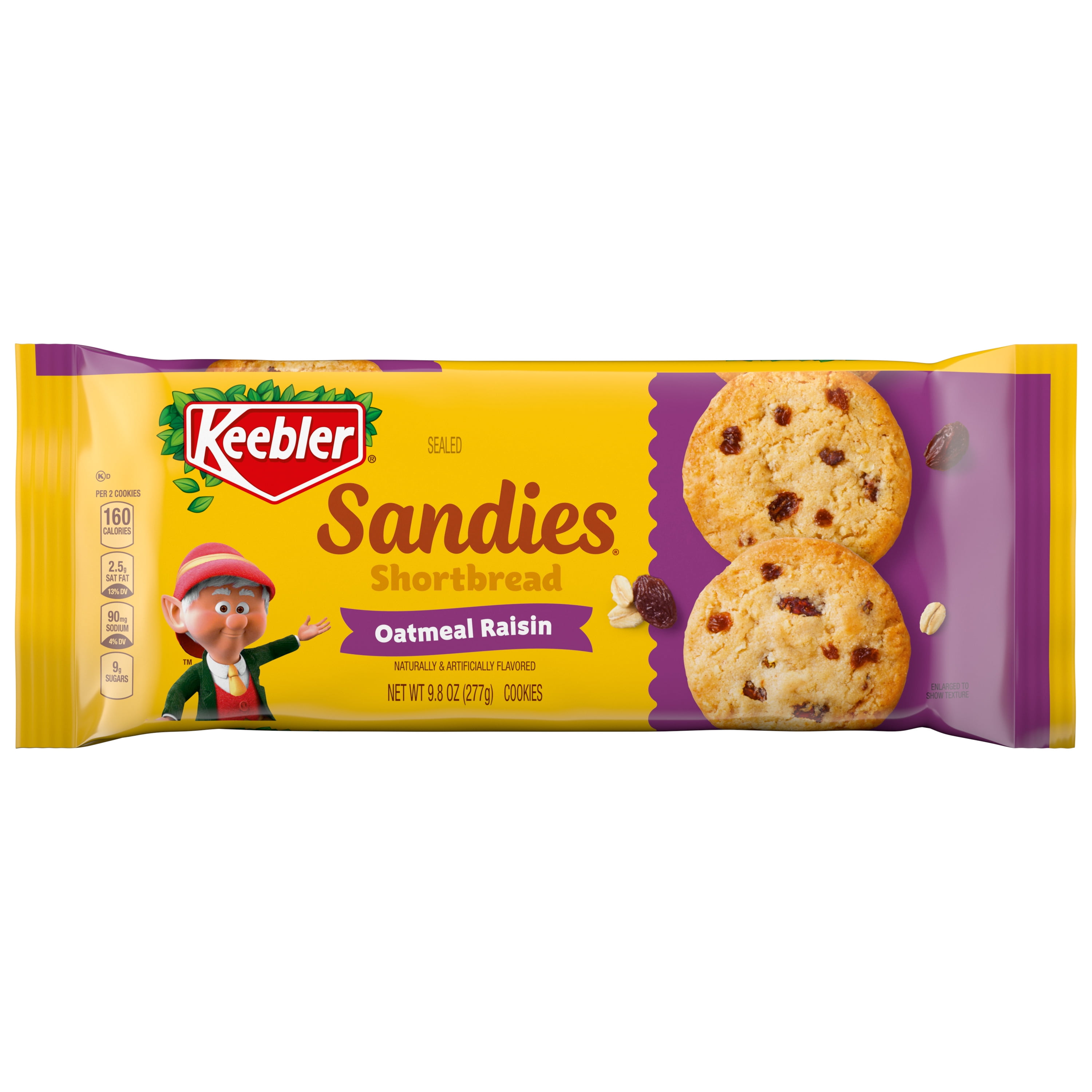 Keebler, Sandies Oatmeal Raisin Shortbread Cookies, 9.8 oz, 18 count ...