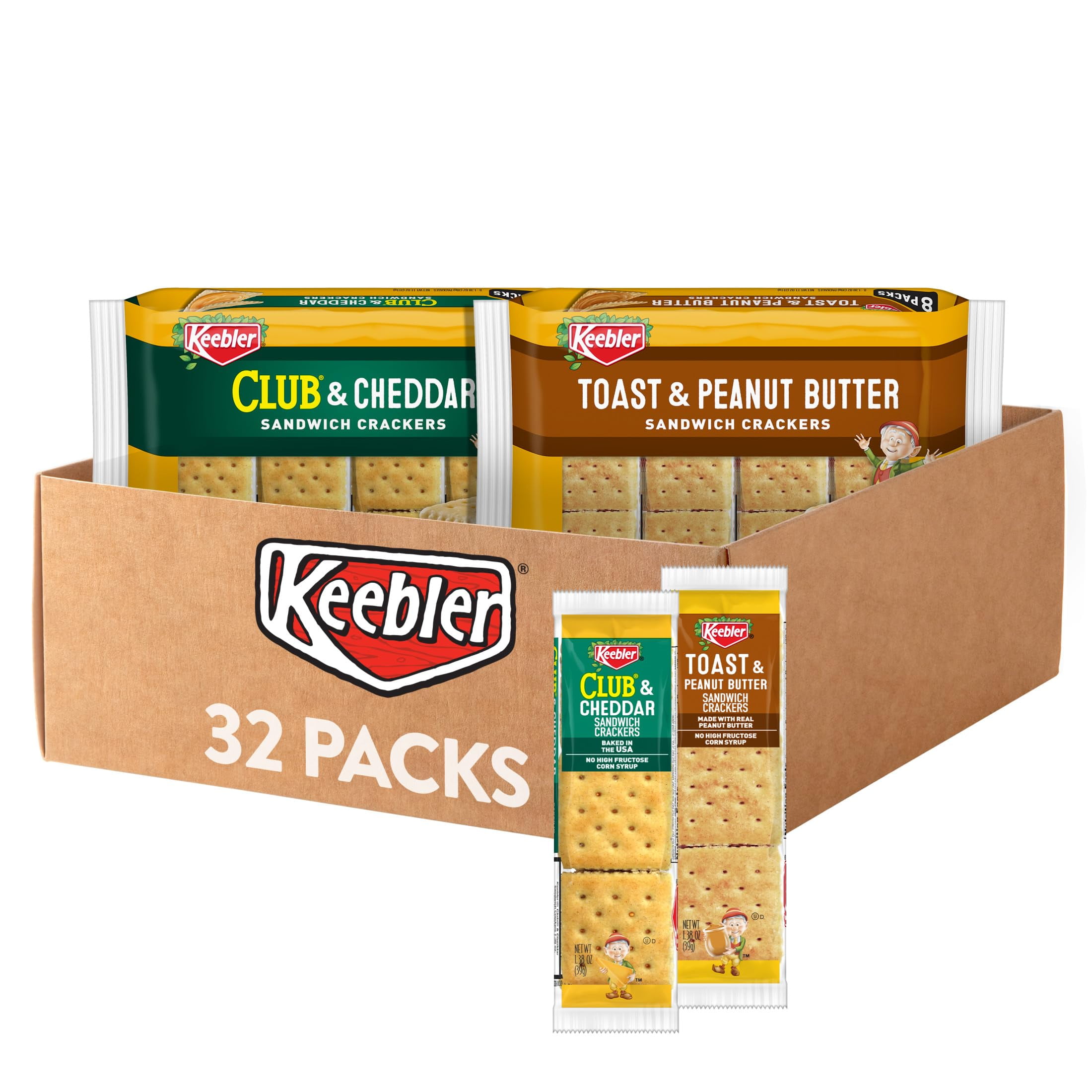 Keebler Sandwich Crackers, Lunch BCF26 Snacks, Variety Pack (4 Trays ...