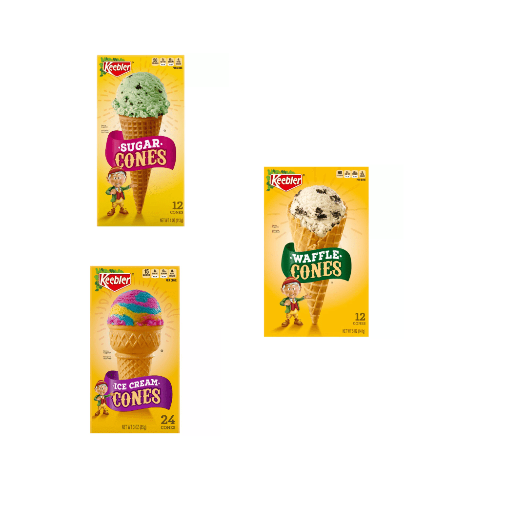 Keebler Sugar Cones, 12 ct&Keebler Ice Cream Cones, 24 ct&Keebler ...