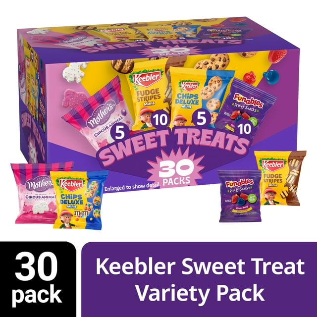 Keebler Sweet Treat Variety Pack, 30-Count Box, Includes Chips Deluxe ...
