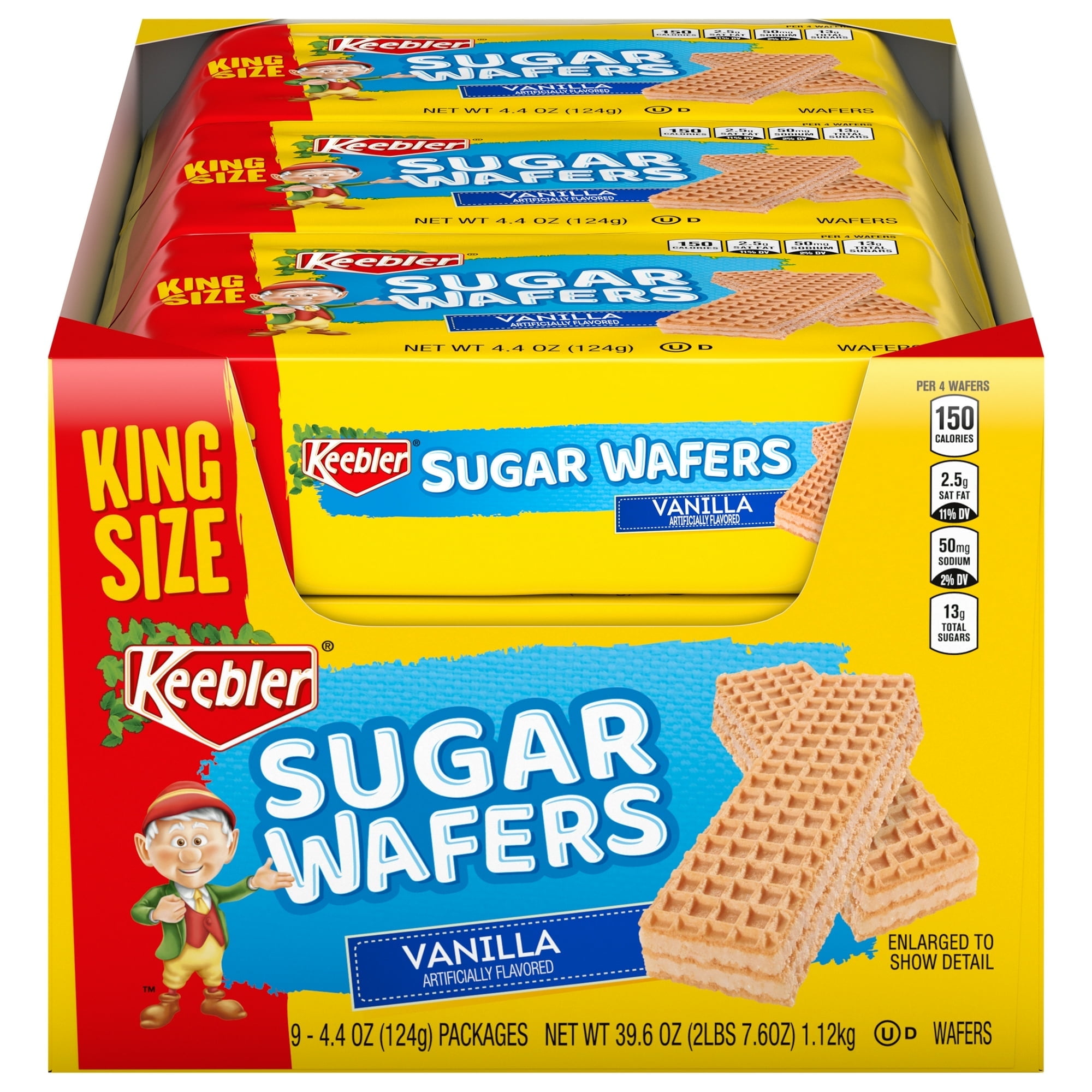 Keebler Vanilla Sugar Wafers, 4.4 oz King Size Bars 9 Count - Walmart.com