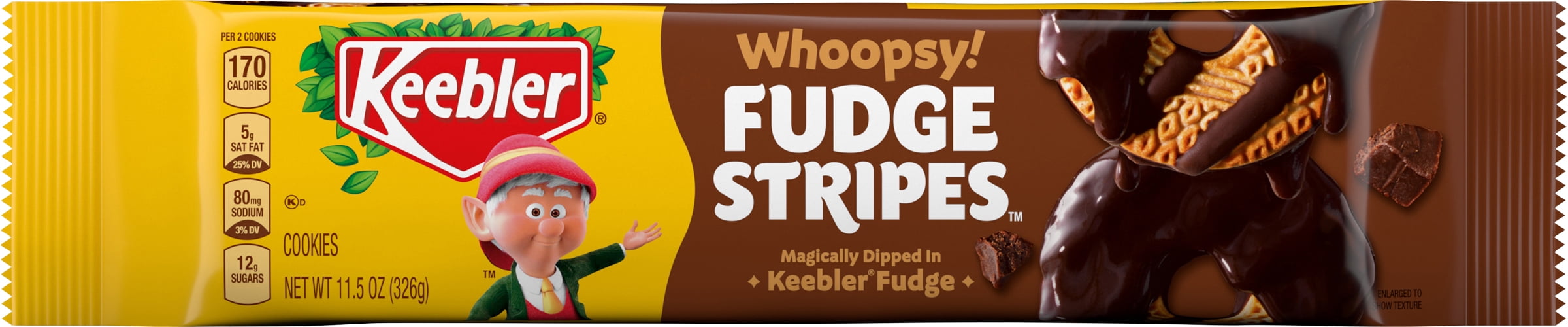 Keebler Whoopsy! Fully Fudged Stripes Cookie, 11.5 oz, 20 Count Box ...