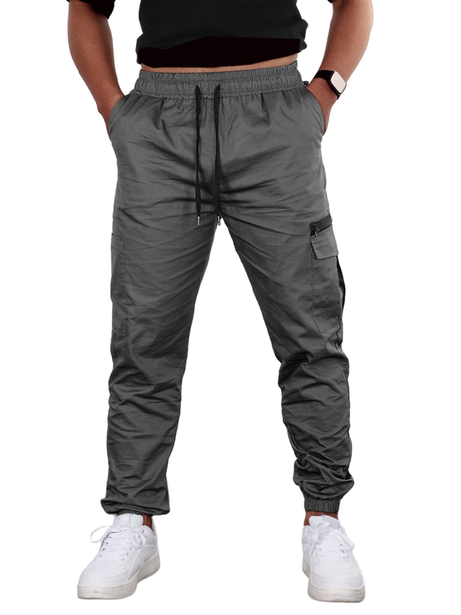 Keeccty Drawstring Stylish Flap Pocket Cargo Pants Men - Walmart.com