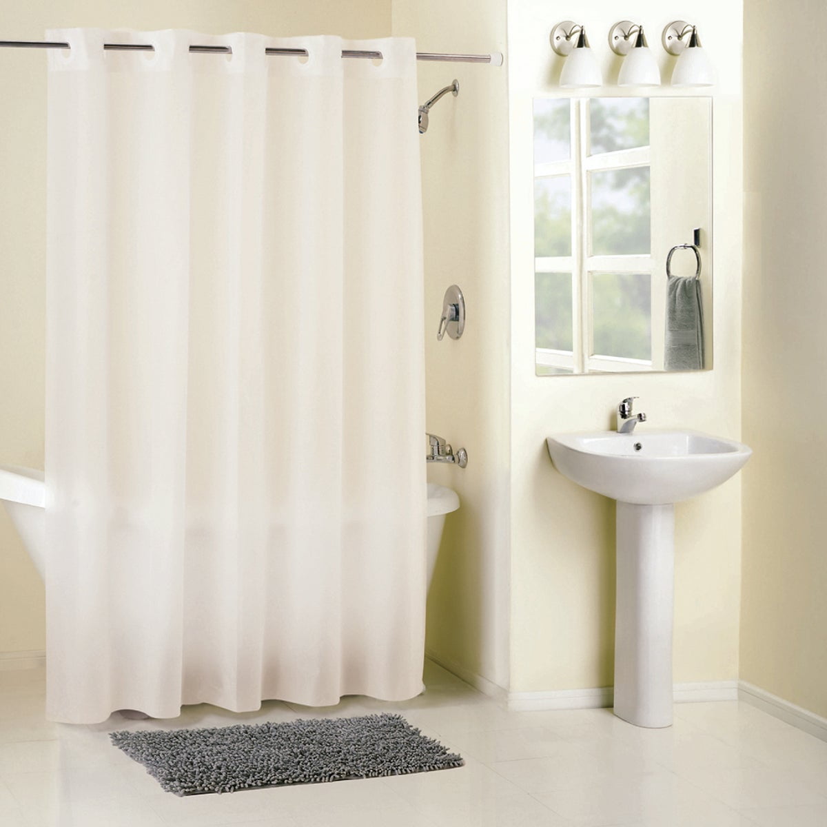 Keeco Hookless Peva Shower Curtain Frosty - Walmart.com