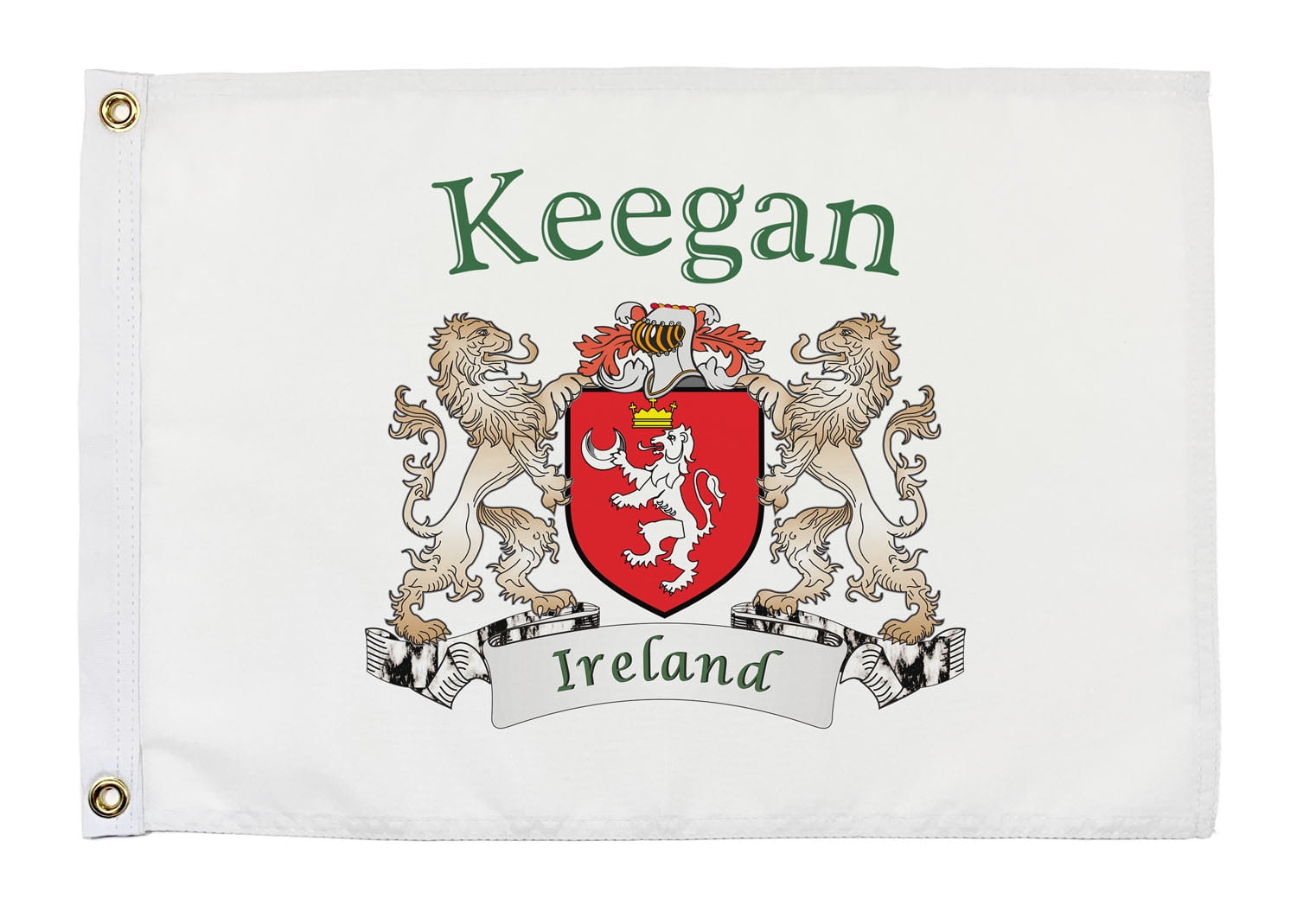 Keegan Irish Coat of Arms Small White Flag - 16"x10.5" inches - Walmart.com
