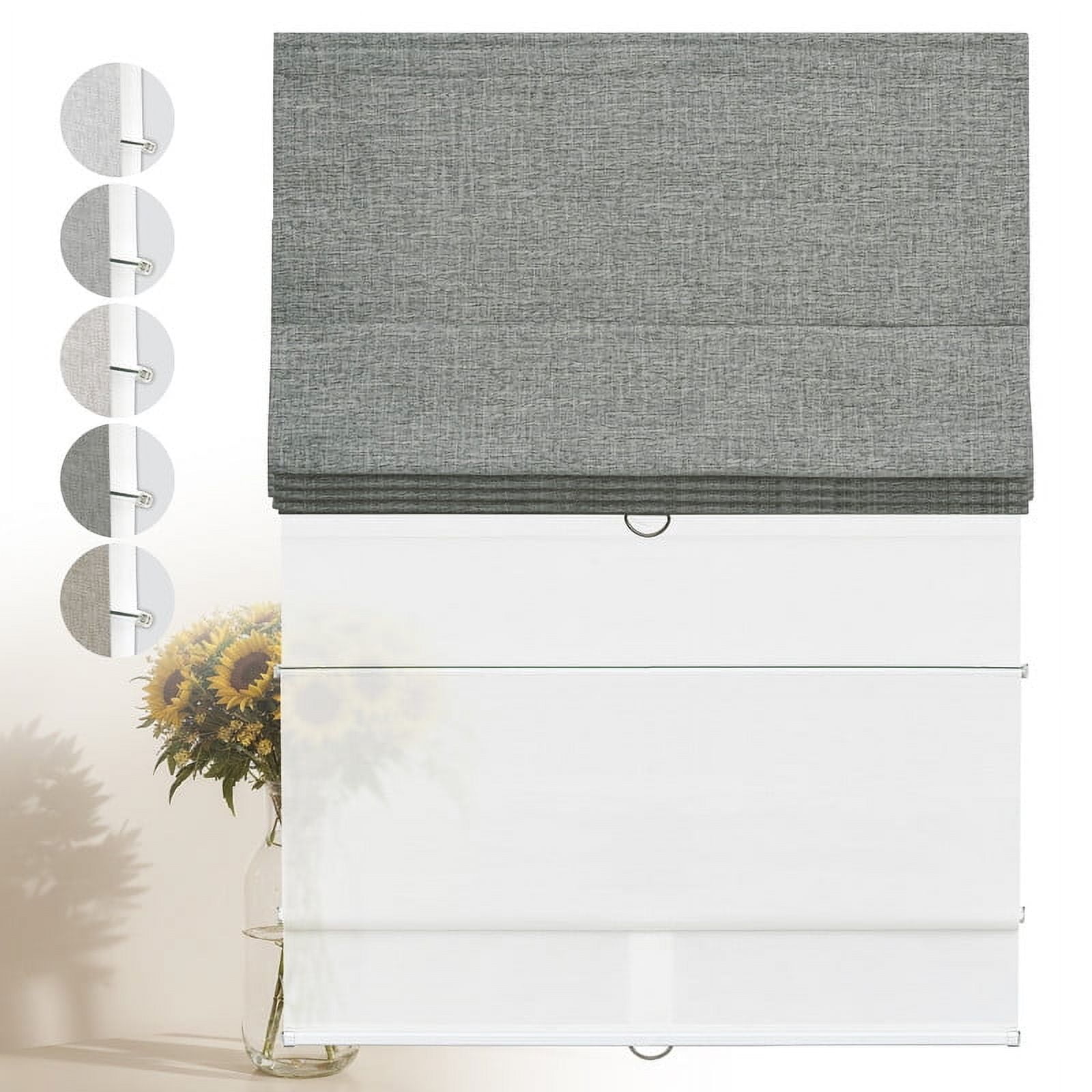 Keego 2 in 1 Cordless Roman Shades Day Night for Windows, Blackout and ...