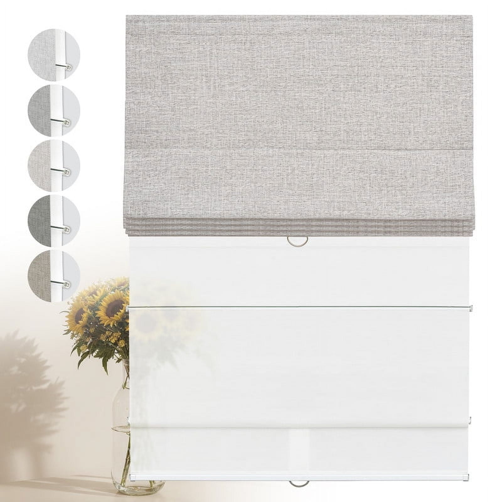 Keego 2 in 1 Cordless Roman Shades Day Night for Windows, Blackout and ...