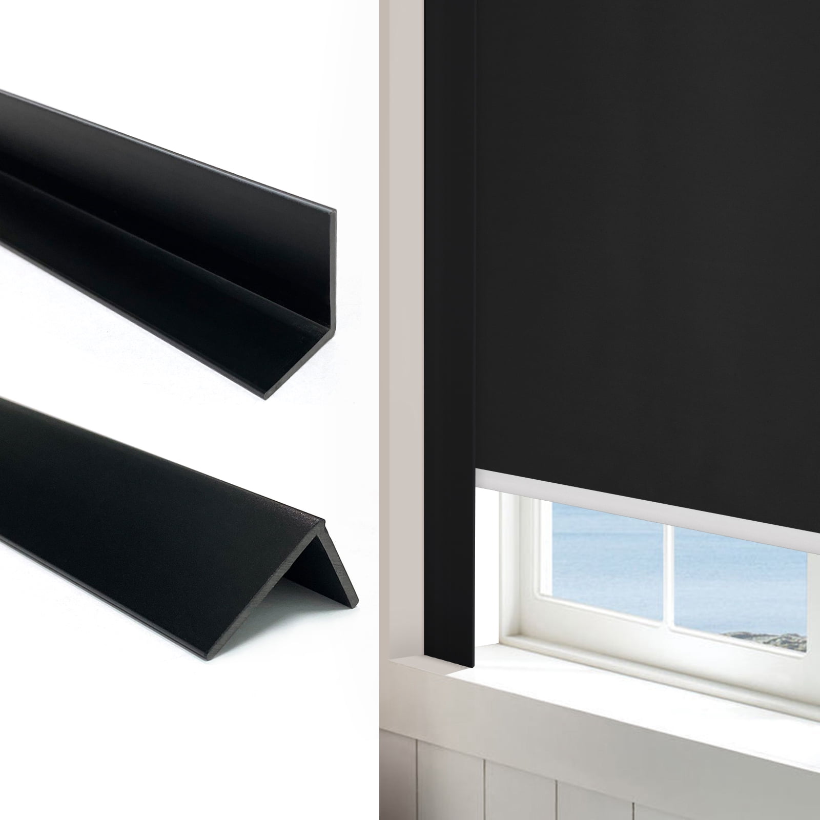 Keego Self-Adhesive 100% Blackout PVC Light Blockers for Windows, 58.5 ...