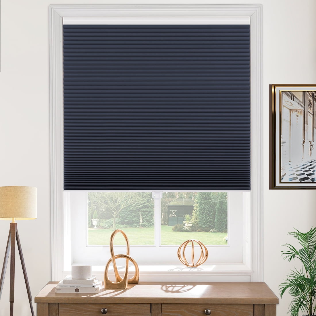 Keego Cordless Blackout Cellular Shades for Windows Bottom up Pleated ...